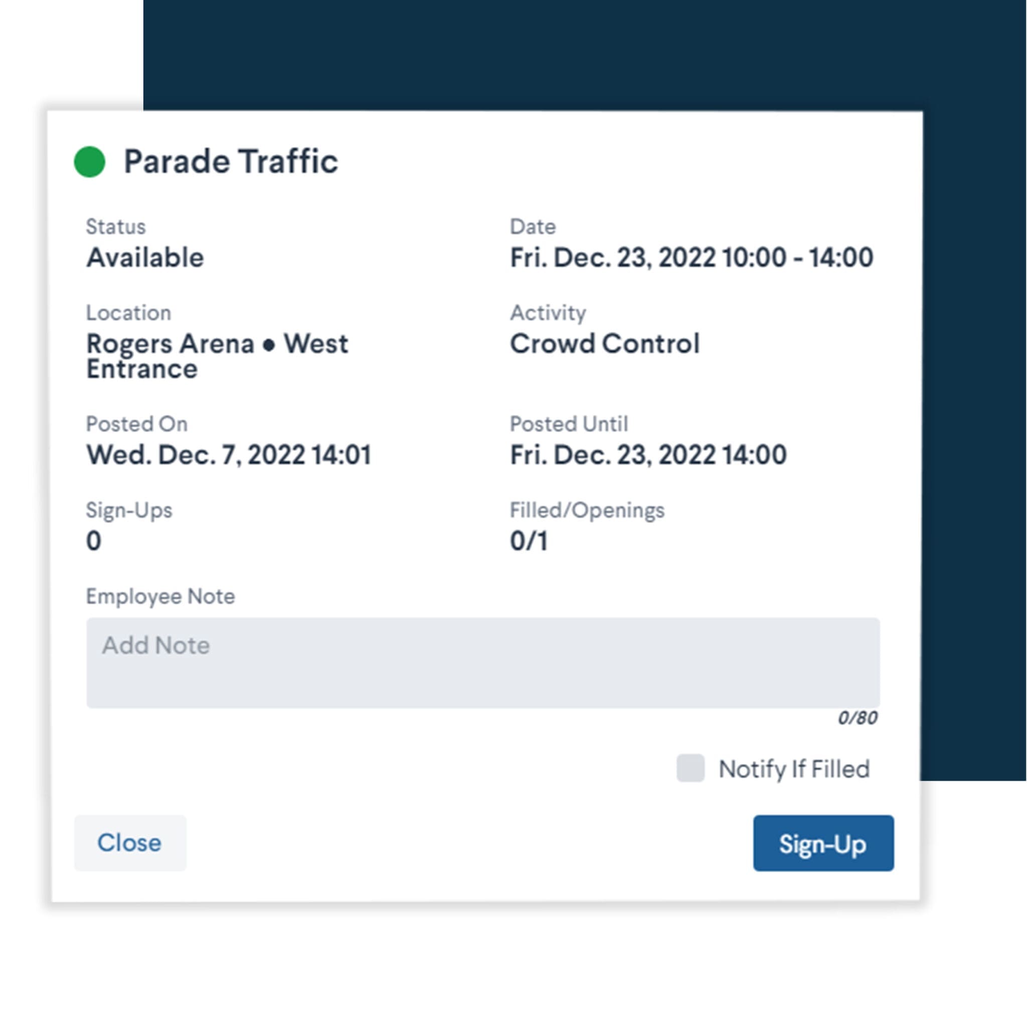 Off Duty Scheduling Software | InTime